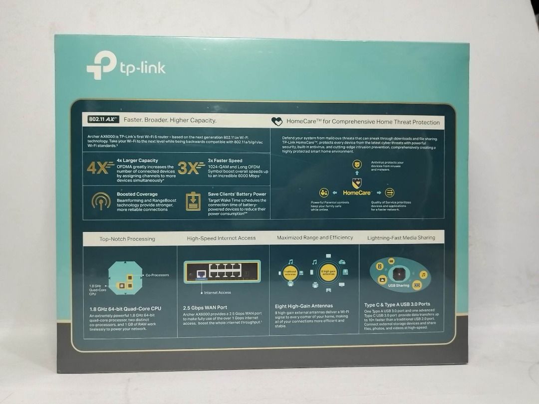 TP-LINK Archer AX6000 Next-Gen Wi-Fi 6 Router, Computers & Tech, Parts ...