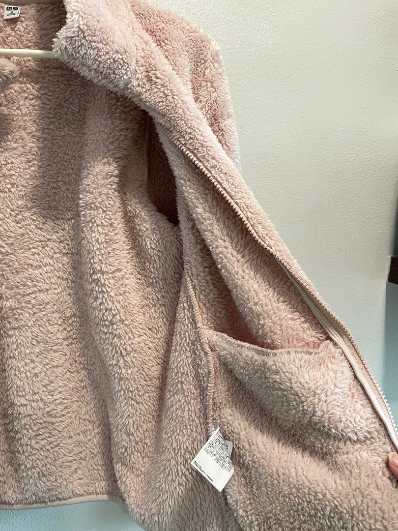 Uniqlo Teddy Bear Jacket Pale Pink, Women's Fashion, Coats, Jackets and ...