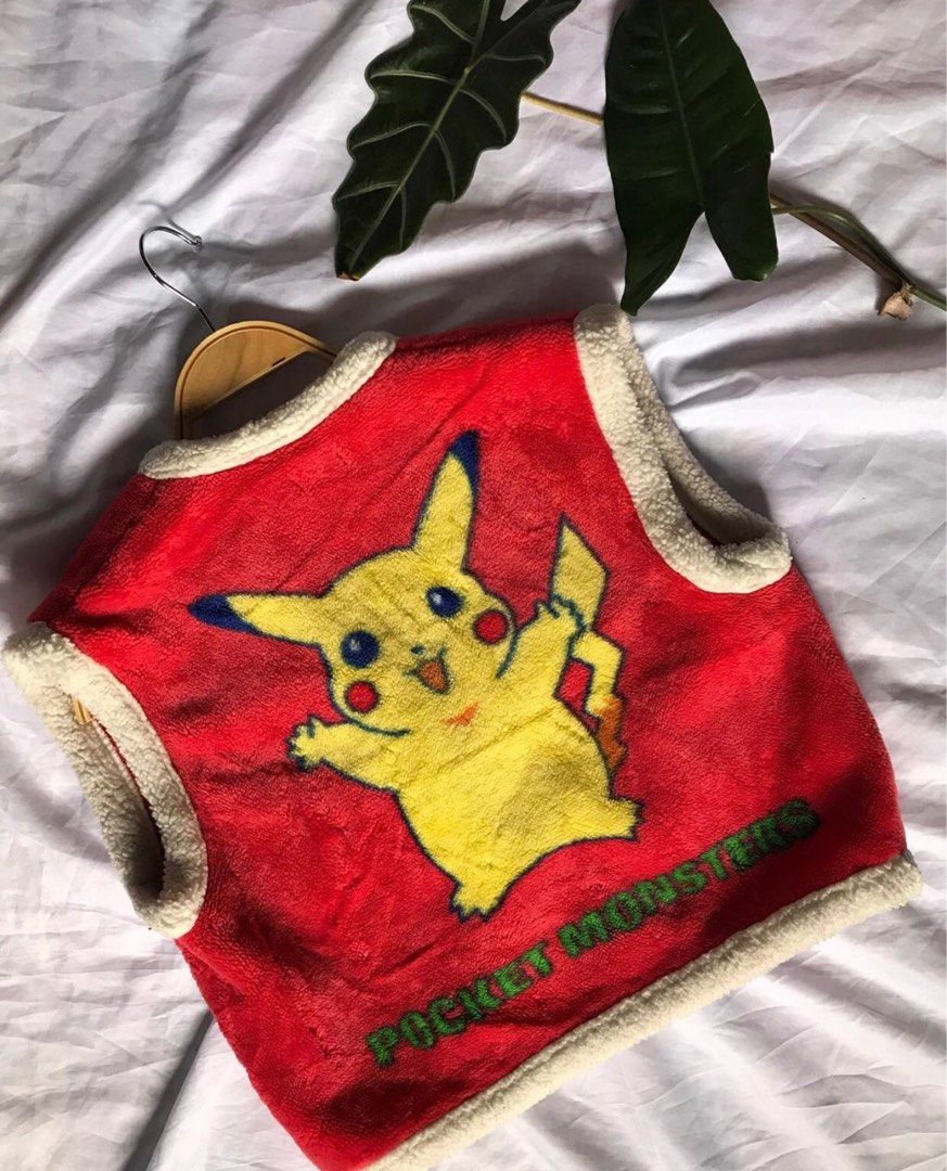 Vintage Pokemon Furry Vest (Crop Vest for Adult), Babies & Kids, Babies ...