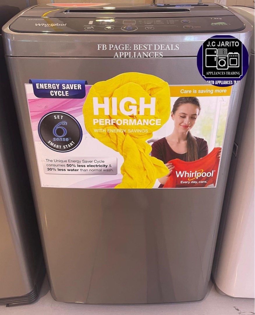 WHIRLPOOL FULLY AUTOMATIC WASHING MACHINE 7.8kg, TV & Home Appliances ...