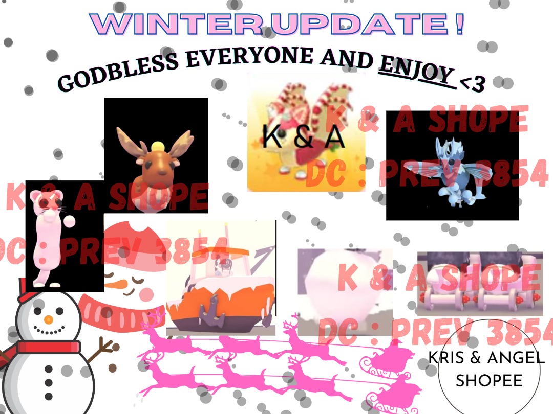 WINTER UPDATE 2022 ADOPT ME PETS, Video Gaming, Gaming Accessories ...
