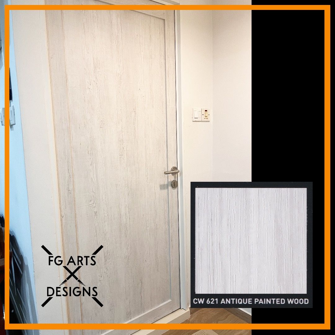 Woodgrain Door Wrap, Furniture & Home Living, Home Decor, Other Home Decor on Carousell