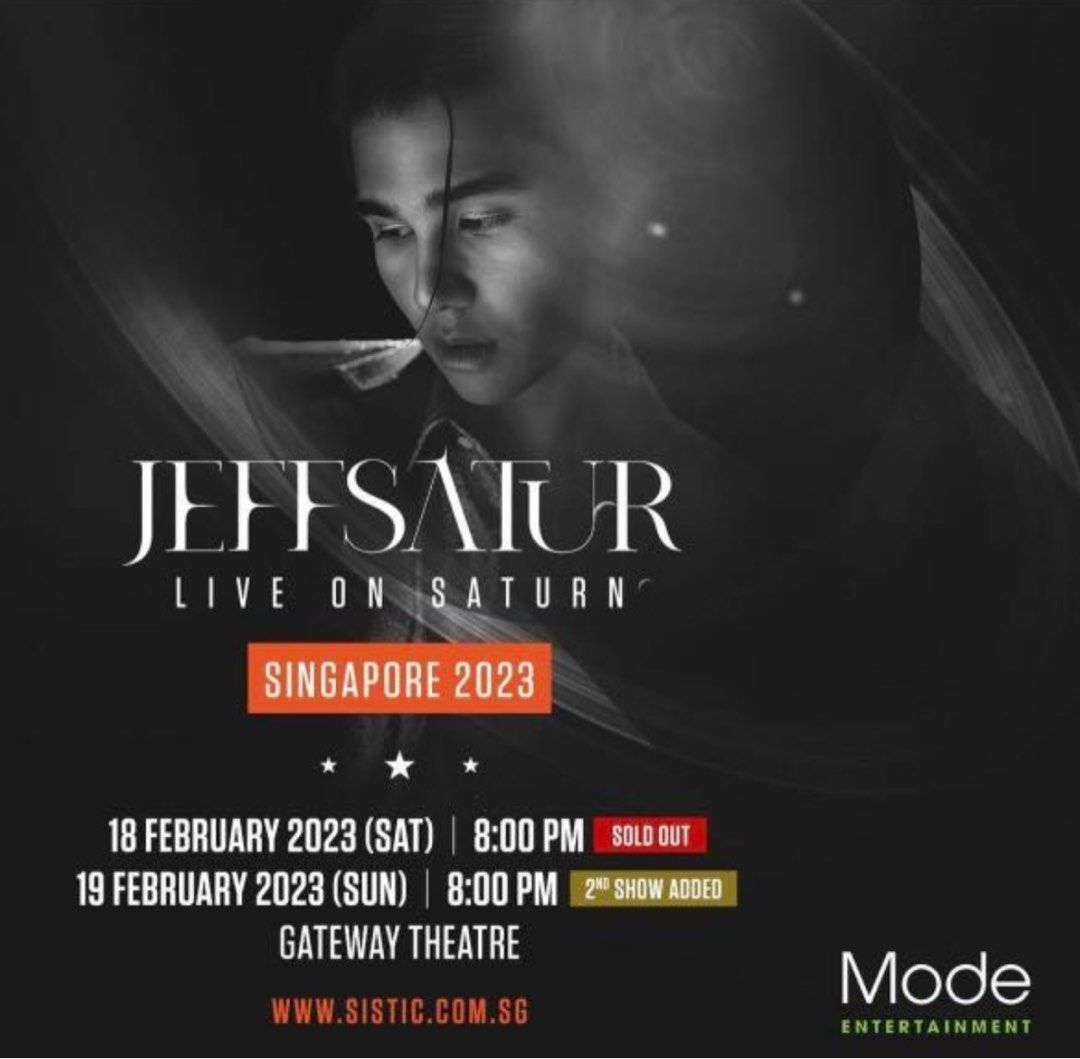 (wts) Jeff Satur Live on Saturn 2023, Tickets & Vouchers, Event Tickets on Carousell