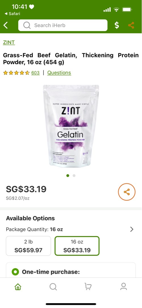 Zint Gelatin, Health & Nutrition, Health Supplements, Vitamins ...