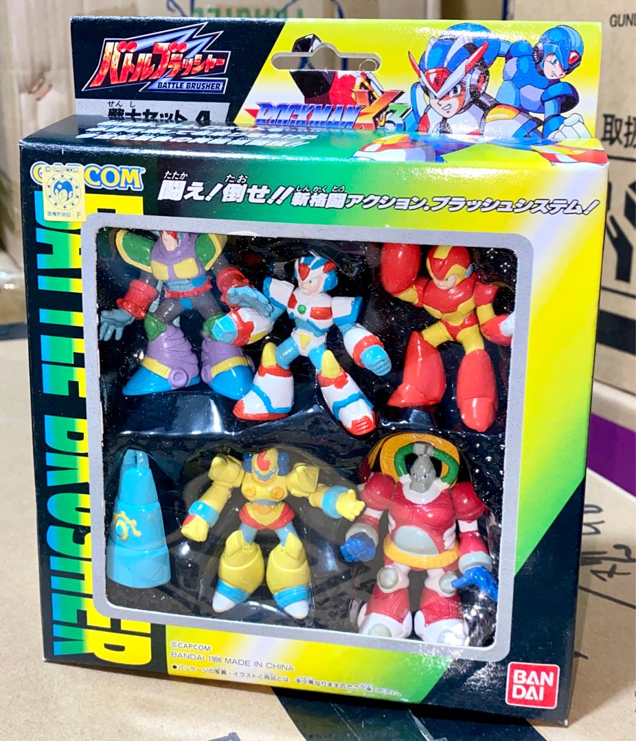 1996 BANDAI 52914 CAPCOM ROCKMAN X3 BATTLE BRUSHER 戰士 SET 4 MINI FIGURE ...