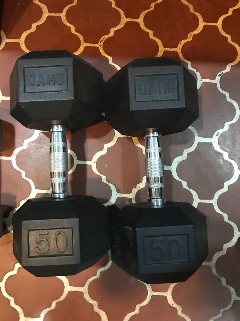 50lb Dumbbells, Sports Equipment, Exercise & Fitness, Weights ...