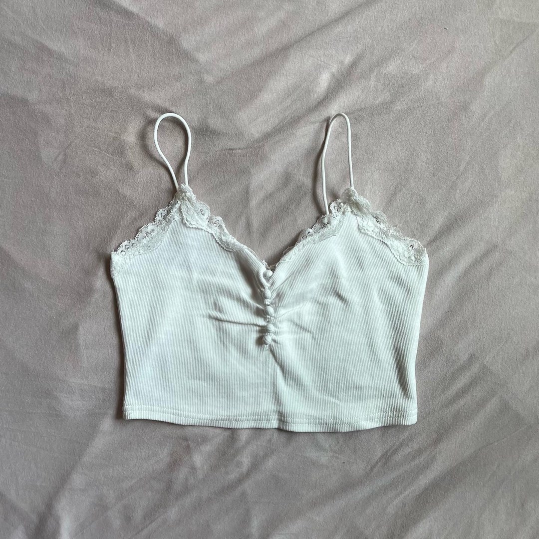BN White Lace Crop Tank Cami, Women's Fashion, Tops, Sleeveless on ...