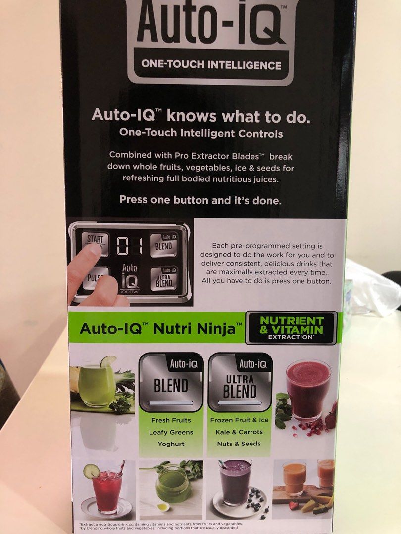 BNIB 50% OFF Ninja Nutri Blender Auto-iQ One-Touch Intelligence, TV & Home Appliances, Kitchen ...