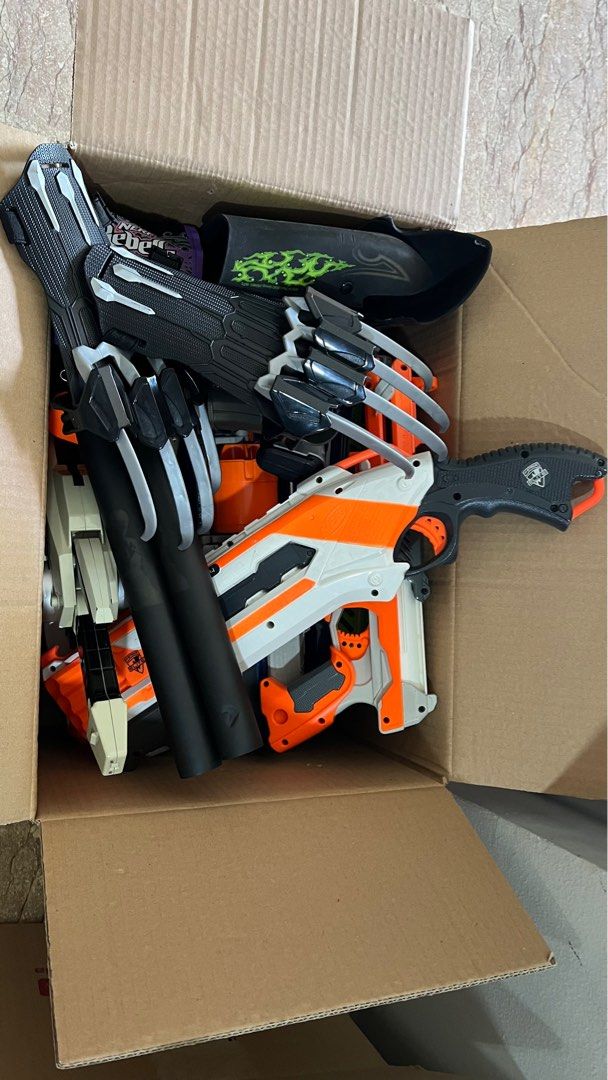 Box of toy guns and swords (box 1), Hobbies & Toys, Toys & Games on ...