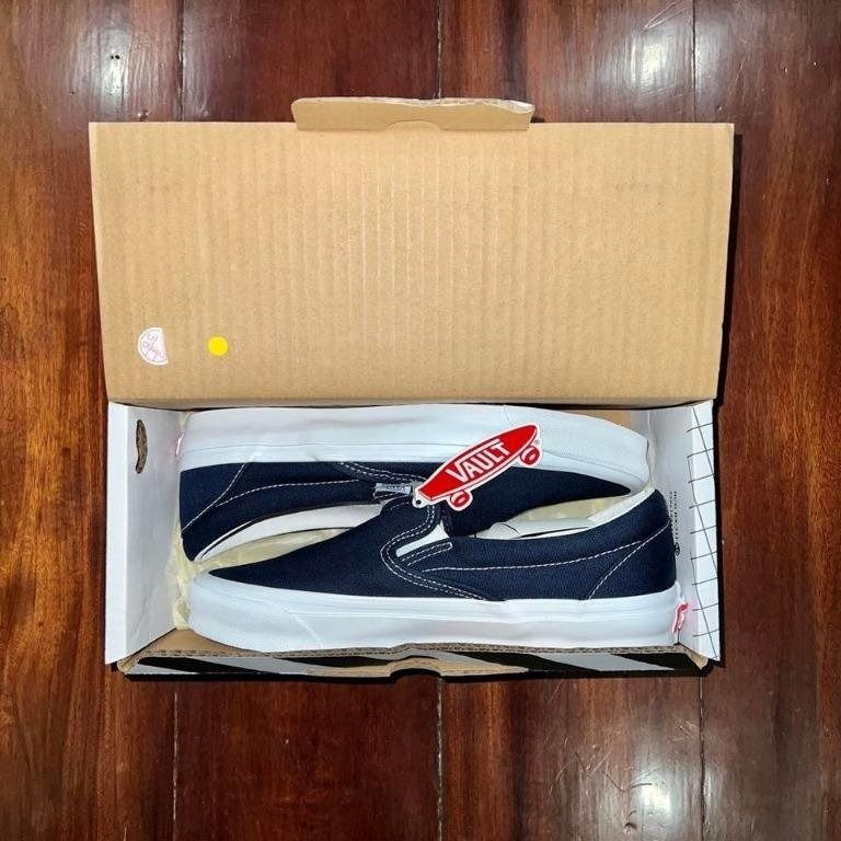 Brand New Vans Vault Navy Blue Slip-on Sneakers, Men's Fashion ...