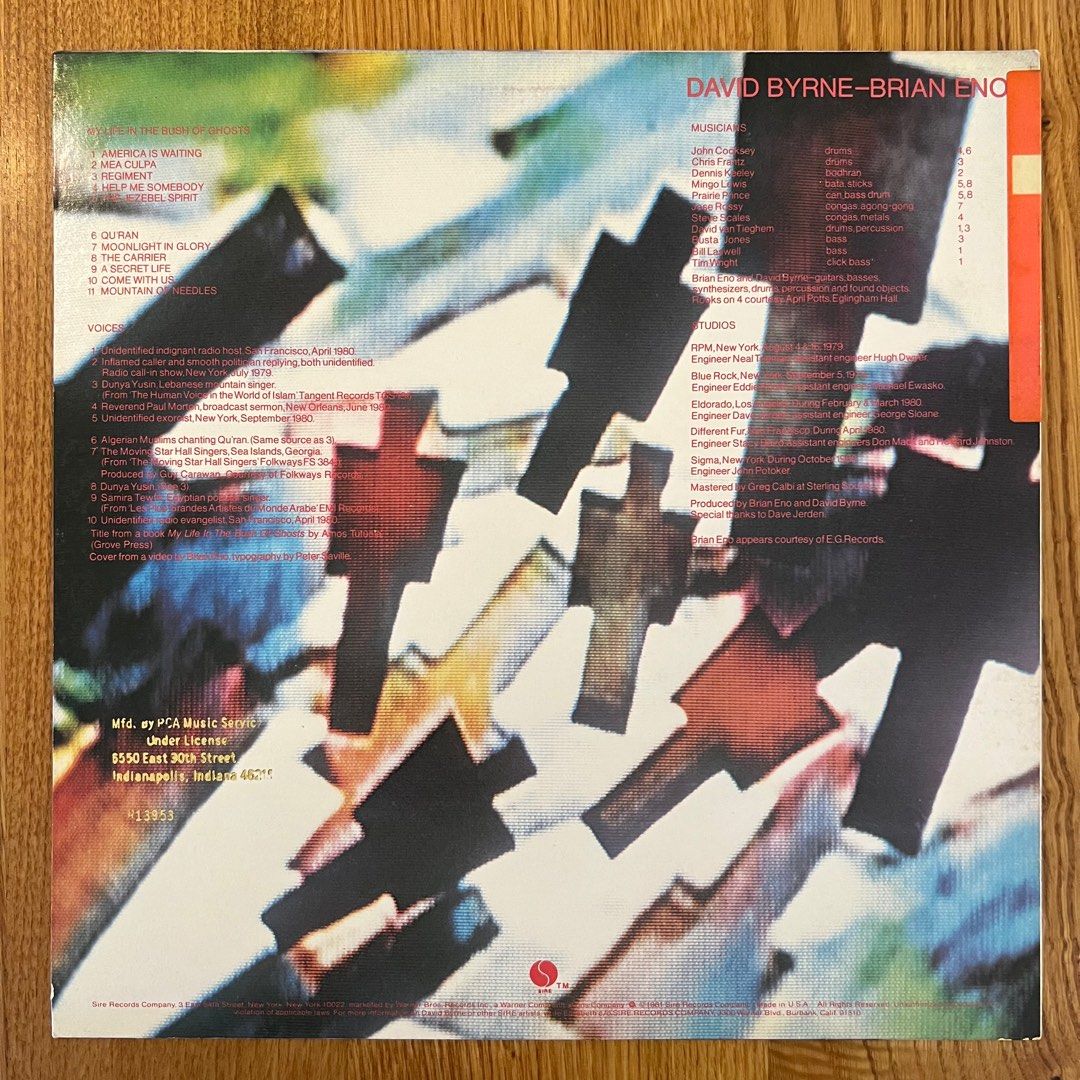 Brian Eno, David Byrne – My Life In The Bush Of Ghosts Vinyl (Art Rock ...