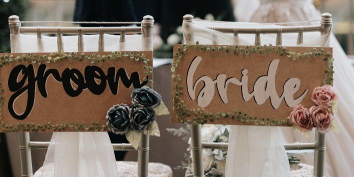 Bride Groom Chair Tag, Furniture & Home Living, Home Decor, Other Home ...