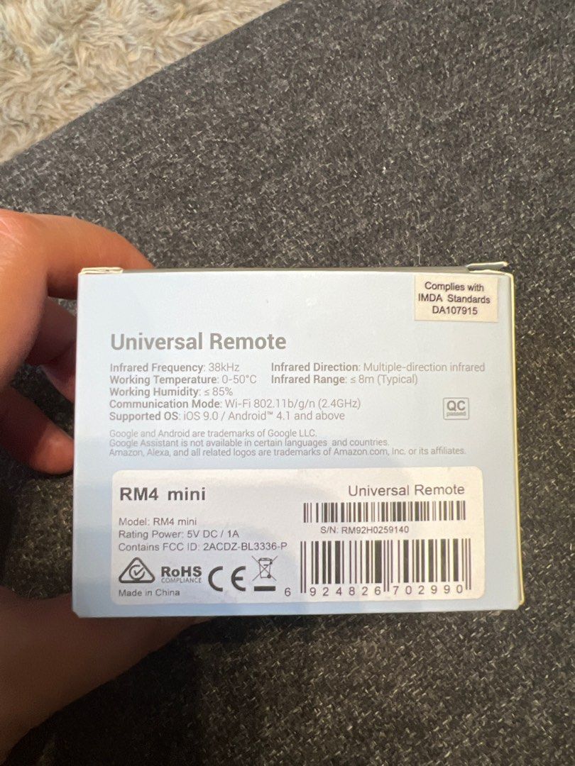 Broadlink Universal Remote RM4 Mini, TV & Home Appliances, Electrical ...