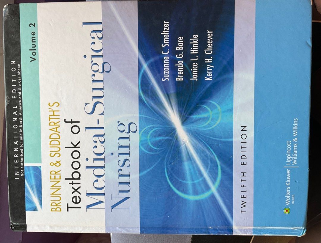 INTERNATIONAL EDITION Brunners And Suddarth Medical Surgical book 12th ...