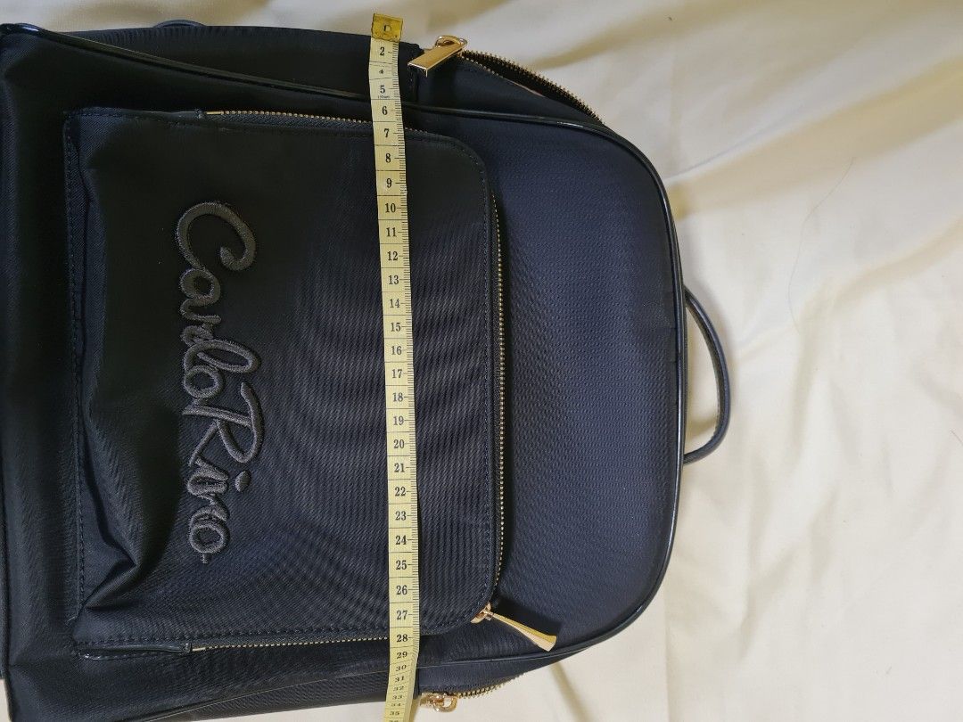 Carlo Rino Black Backpack, Women's Fashion, Bags & Wallets, Backpacks ...
