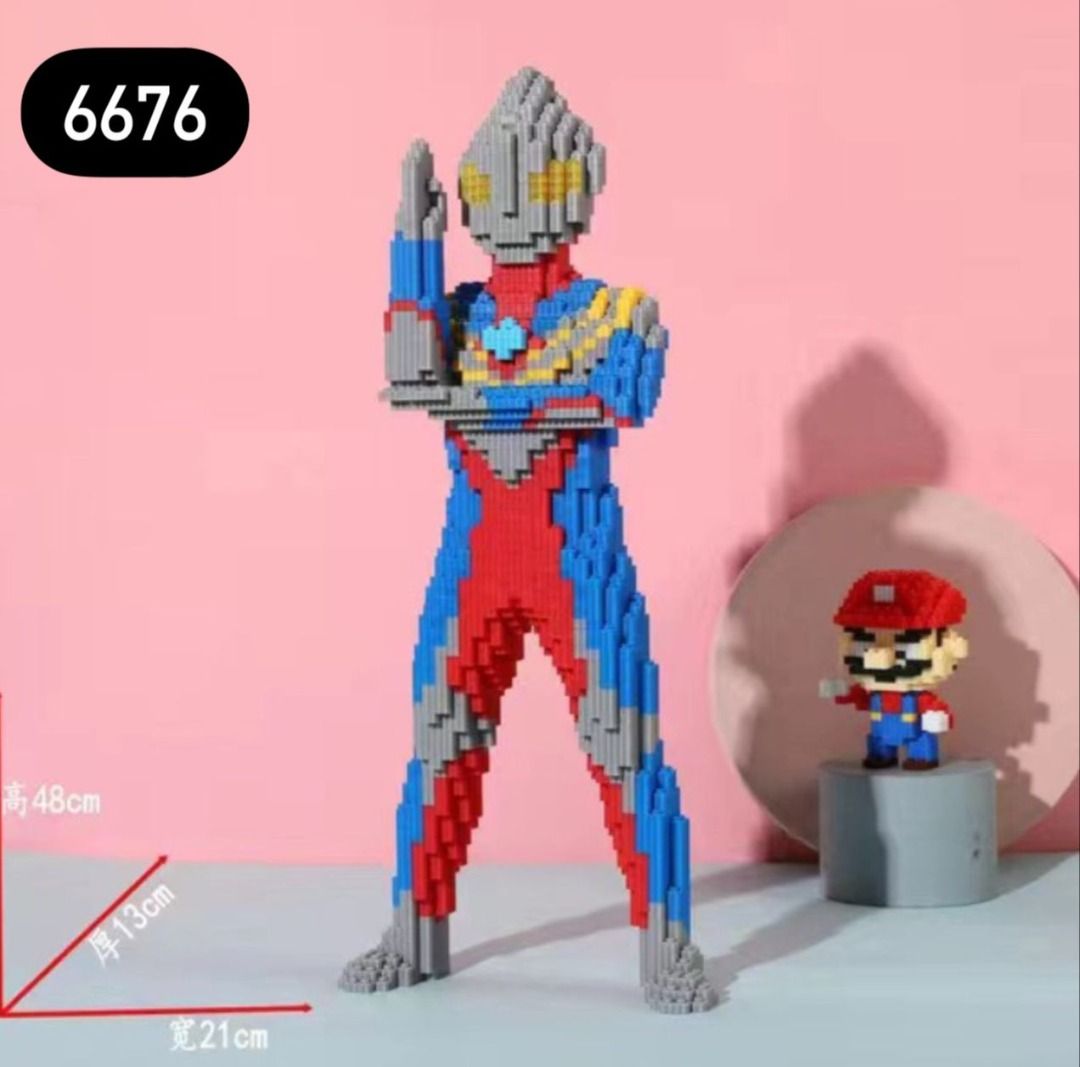 Cartoon Ultraman CNY Mario Building Block Bricks (H0148), Hobbies ...
