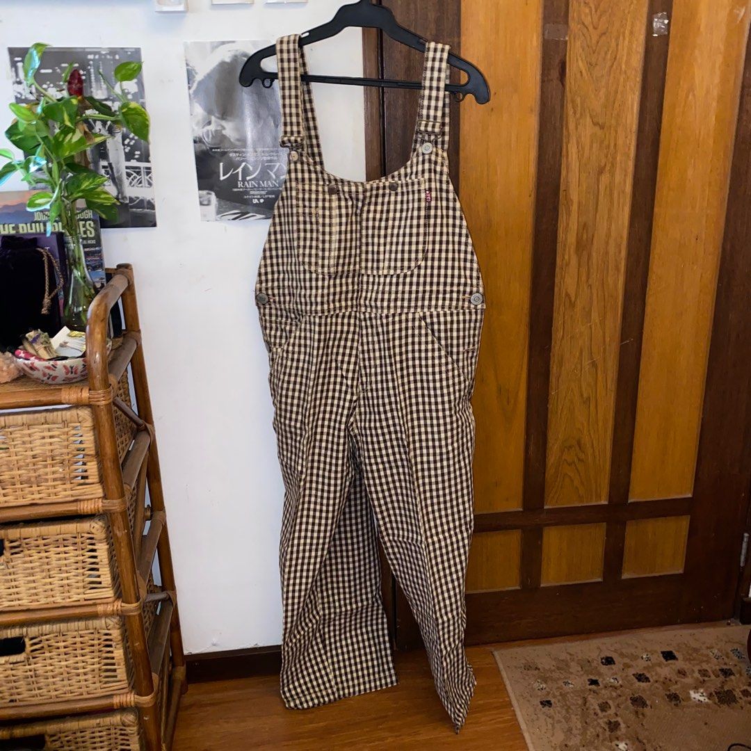 Checkered Overalls, Women's Fashion, Bottoms, Other Bottoms on Carousell