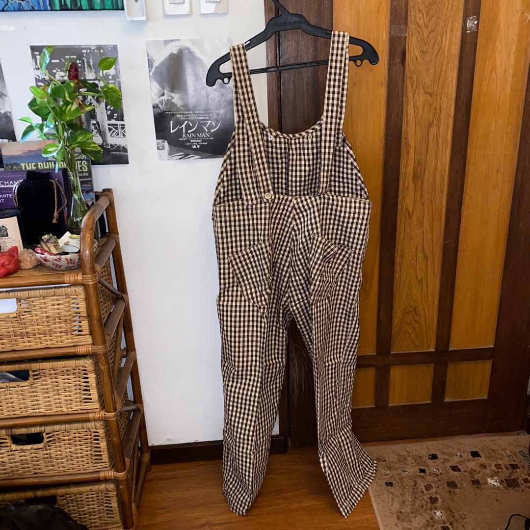 Checkered Overalls, Women's Fashion, Bottoms, Other Bottoms on Carousell