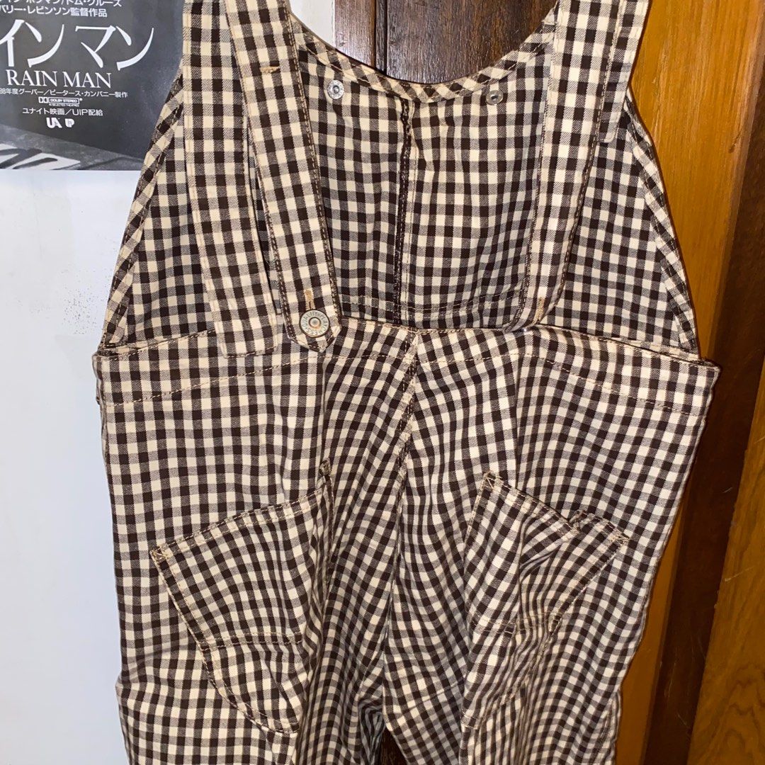 Checkered Overalls, Women's Fashion, Bottoms, Other Bottoms on Carousell