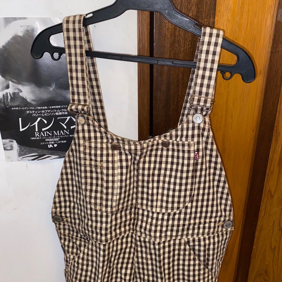 Checkered Overalls, Women's Fashion, Bottoms, Other Bottoms on Carousell