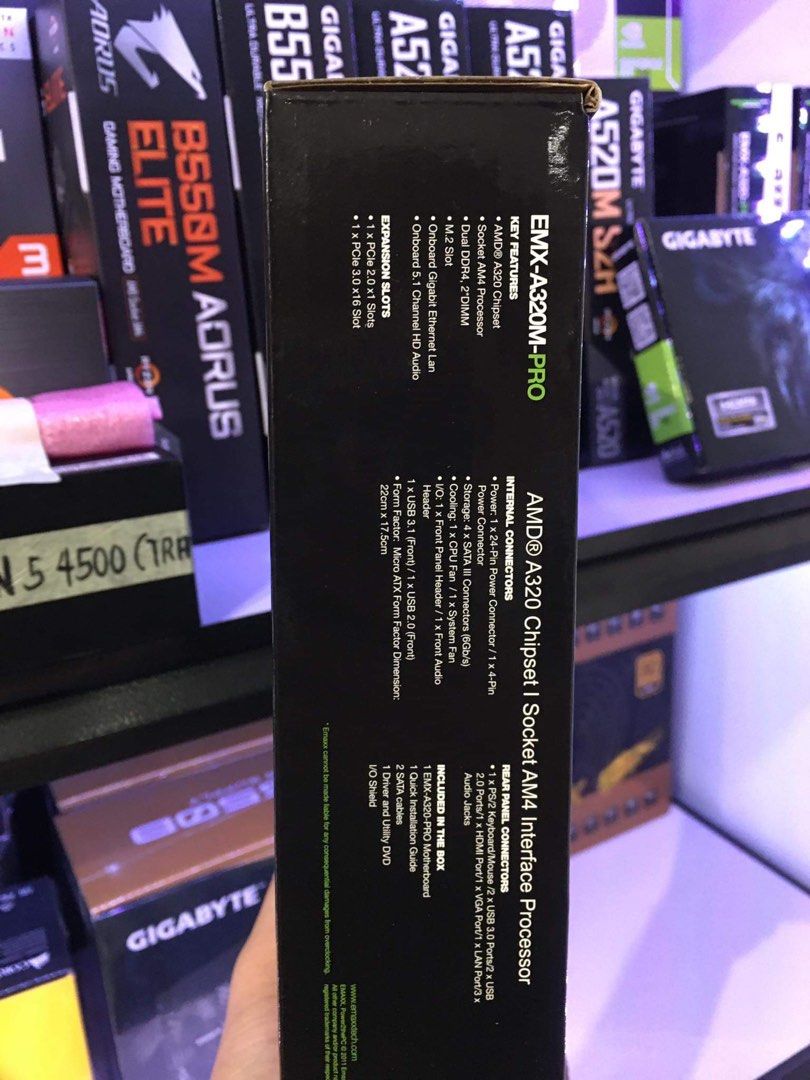 Emaxx EMX-A320-PRO AMD AM4 Socket DDR4 M.2 MATX Motherboard, Computers ...