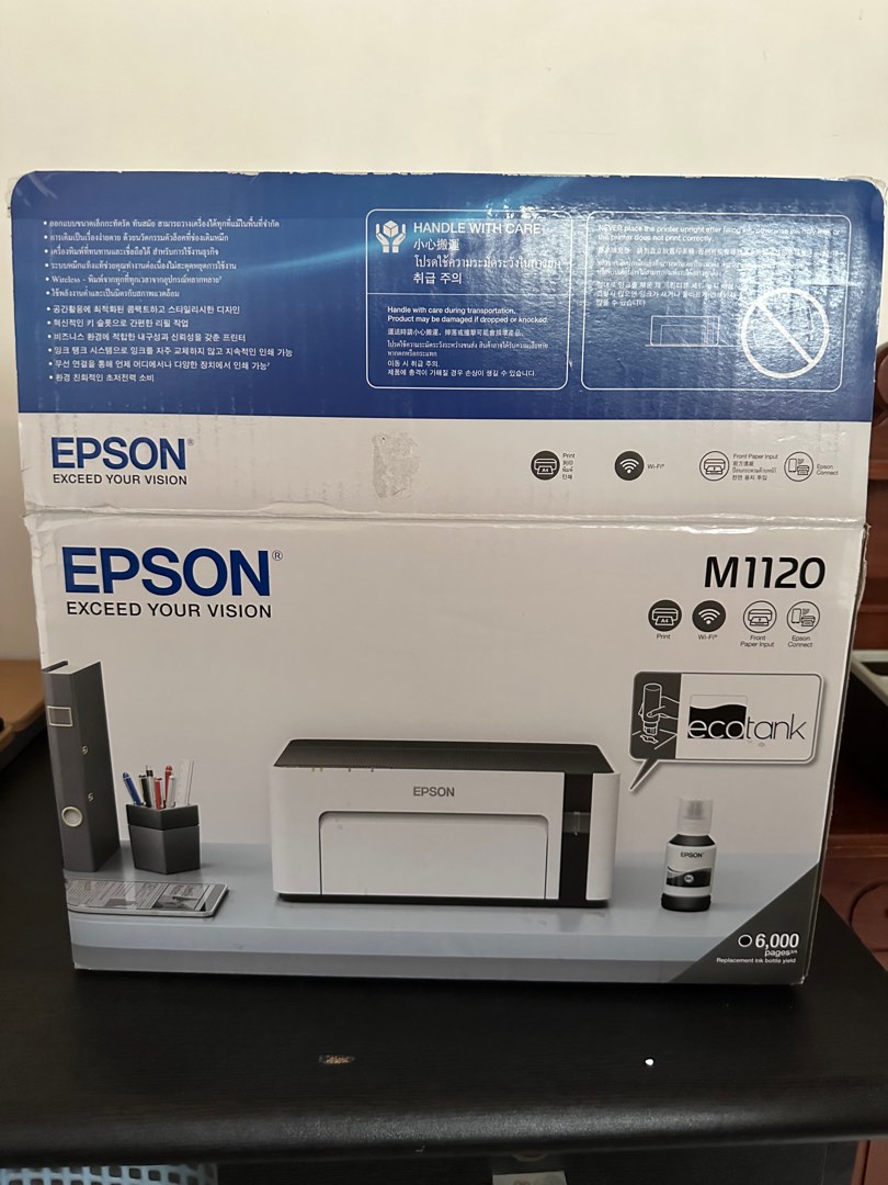 Epson M1120 Ecotank Monochrome WiFi Printer, Computers & Tech, Printers ...
