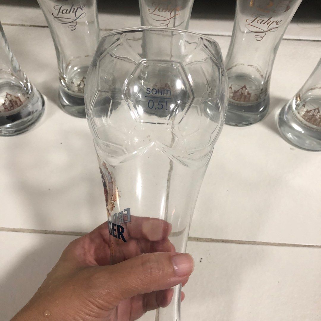 Erdinger Glass Mugs/ Cups - 6 in a set, Furniture & Home Living ...