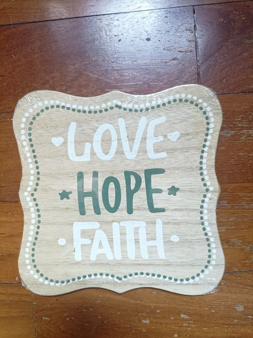 FREE Love Hope Faith wall decor sign, Furniture & Home Living, Home ...