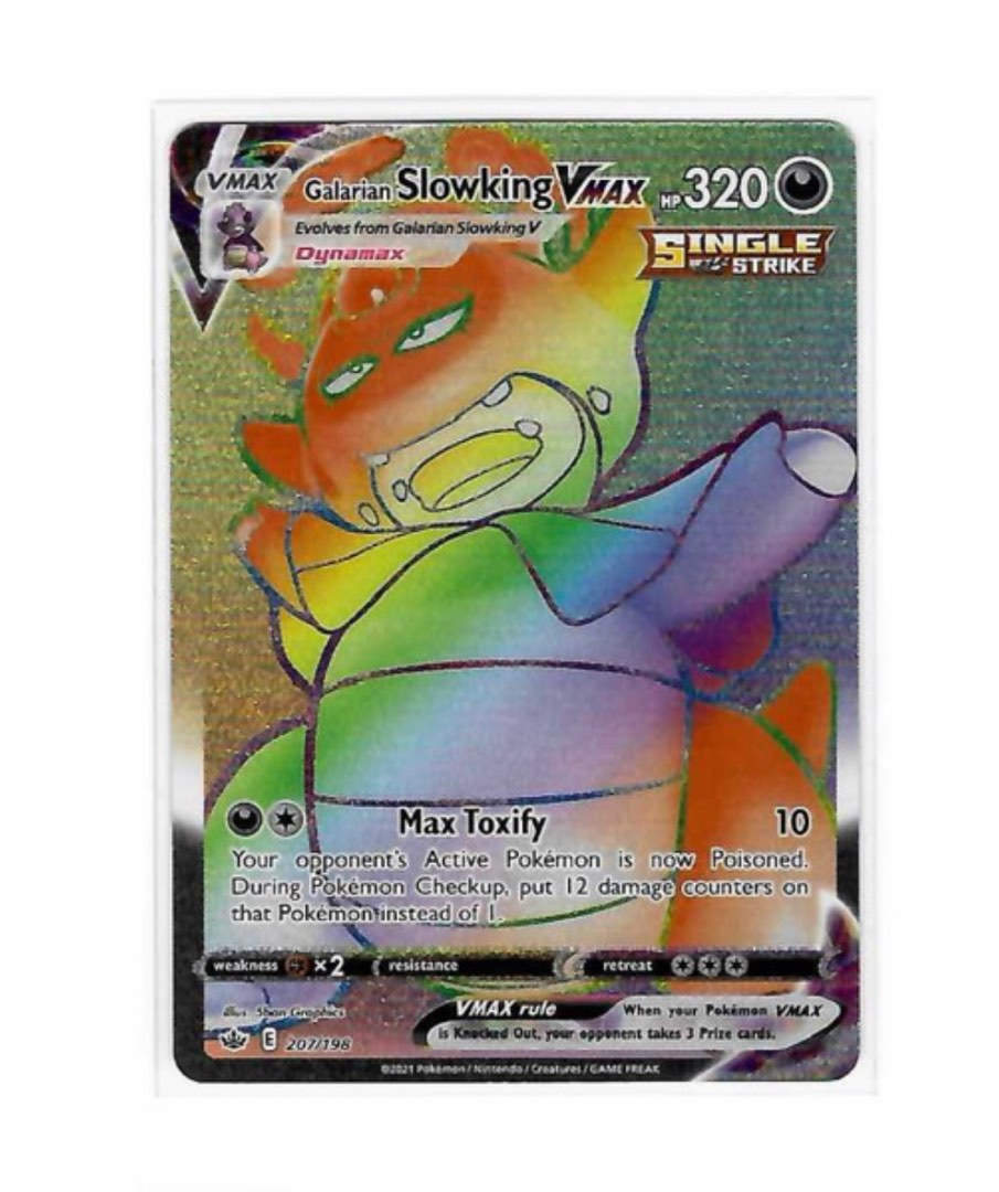 Galarian Slowking Vmax Rainbow (Chilling reign) Pokemon TCG, Hobbies ...
