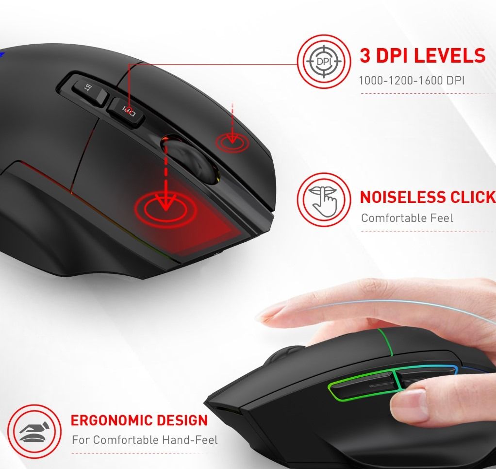 Gaming Bluetooth Mouse Three-Mode TYPEC Rechargeable Wireless RGB ...