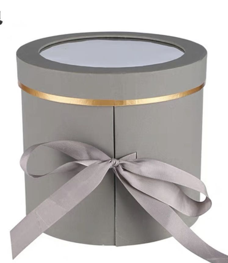 Grey Round Packaging Box for storage for flower arrangement, Hobbies ...