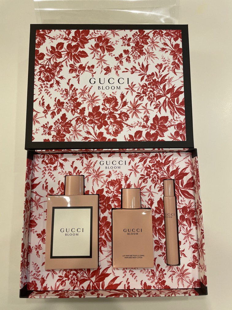 Gucci Bloom EDP 100ml Gift Set with Body Lotion & 7.4ml rollerball ...