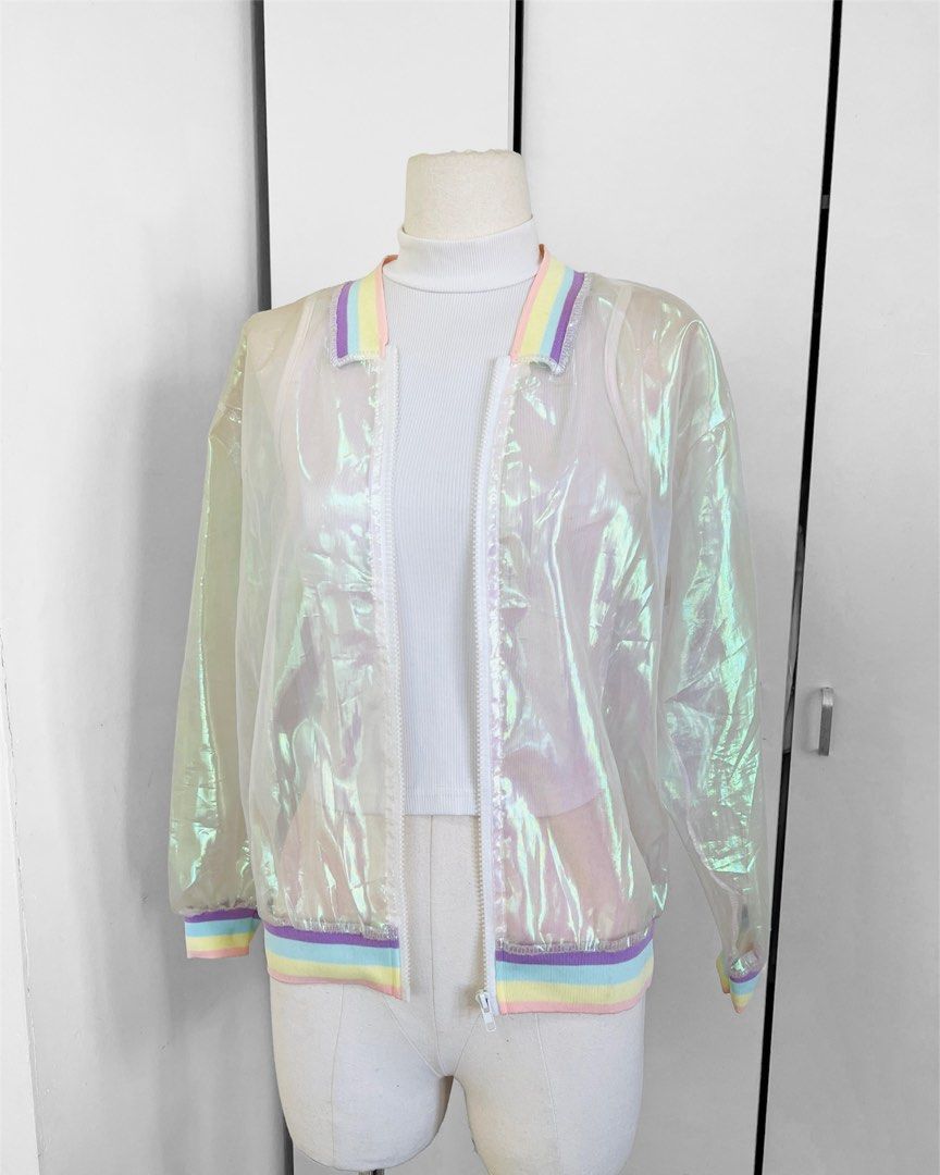 Holographic Jacket, Women's Fashion, Coats, Jackets and Outerwear on ...