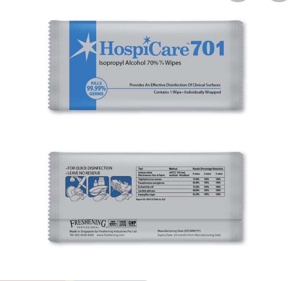 Hospicare701 Isopropyl Alcohol 70%Wipe 100pie1ces-$10, Beauty ...