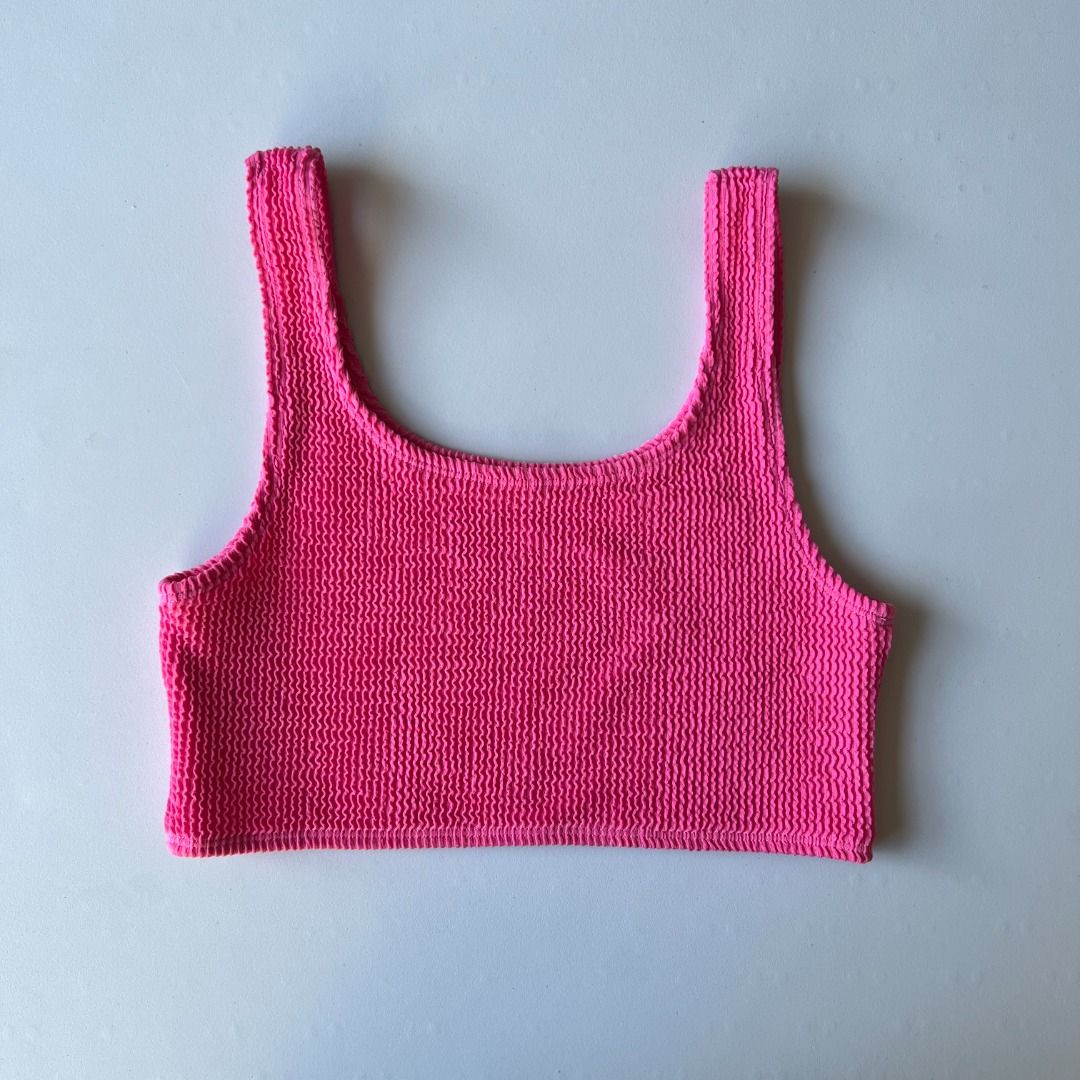 Hot Pink Crop Top Womens Fashion Tops Sleeveless On Carousell