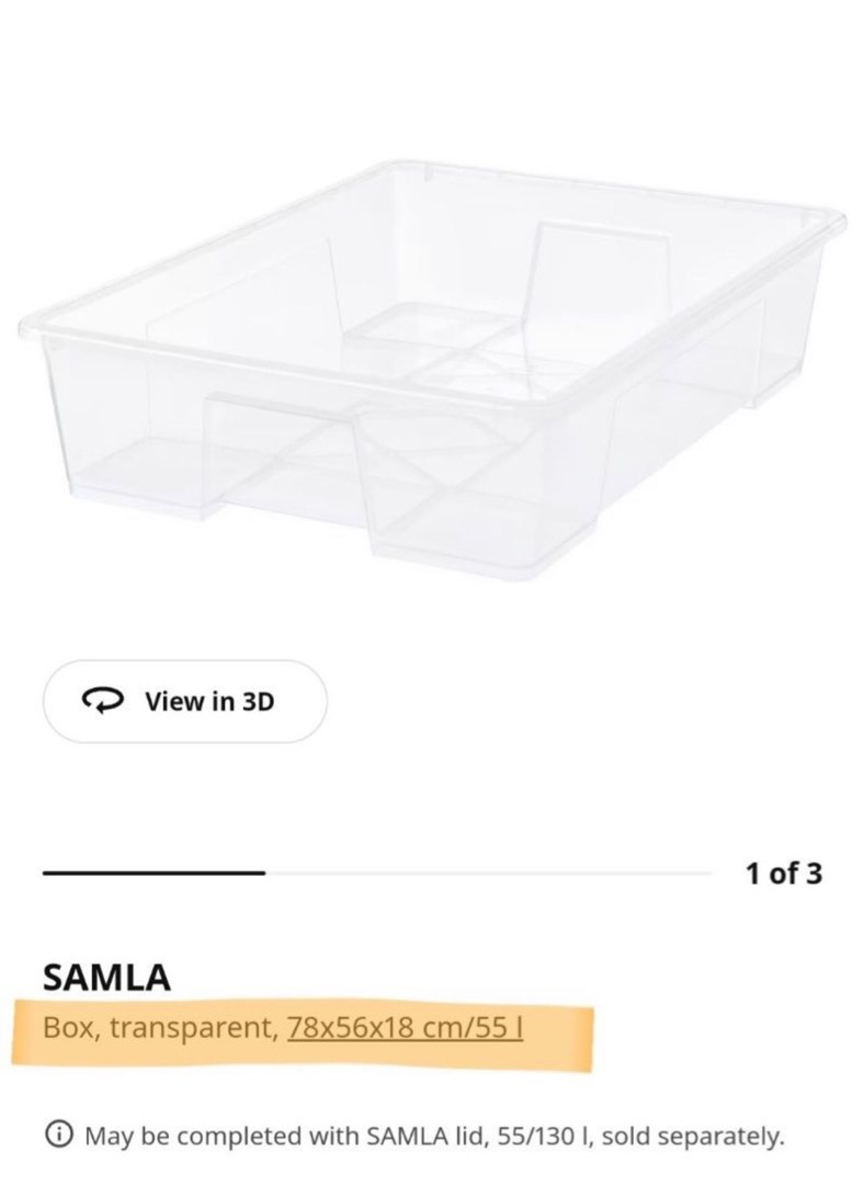Ikea SAMLA storage box, Furniture & Home Living, Home Improvement ...