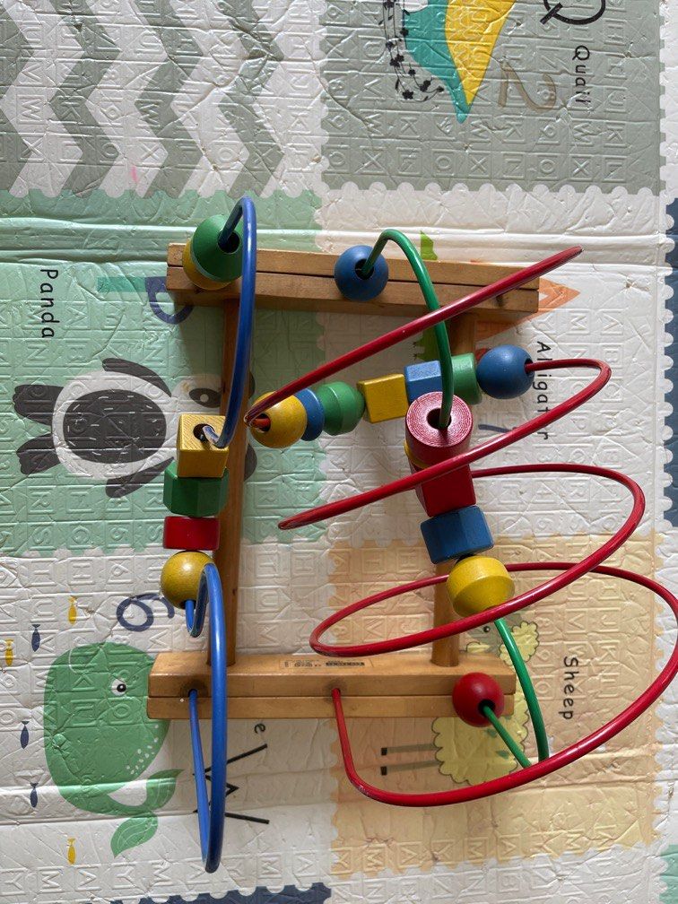 IKEA wooden beads maze roller toy block, Babies & Kids, Infant Playtime on Carousell