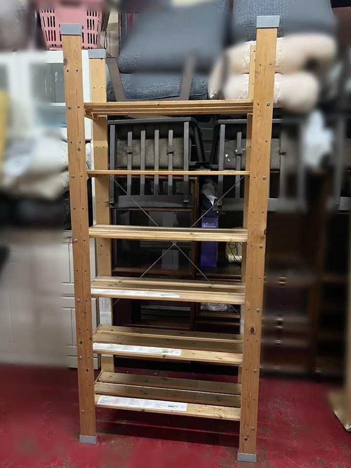 Ikea Wooden Storage Rack Solid wood Adjustable shelves L30in x W12in x ...