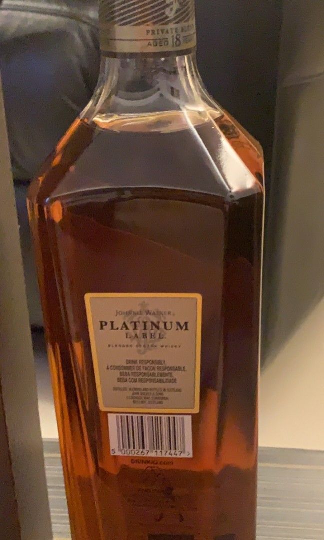 Johnnie Walker Platinum Label 18yrs 1L, Food & Drinks, Alcoholic ...