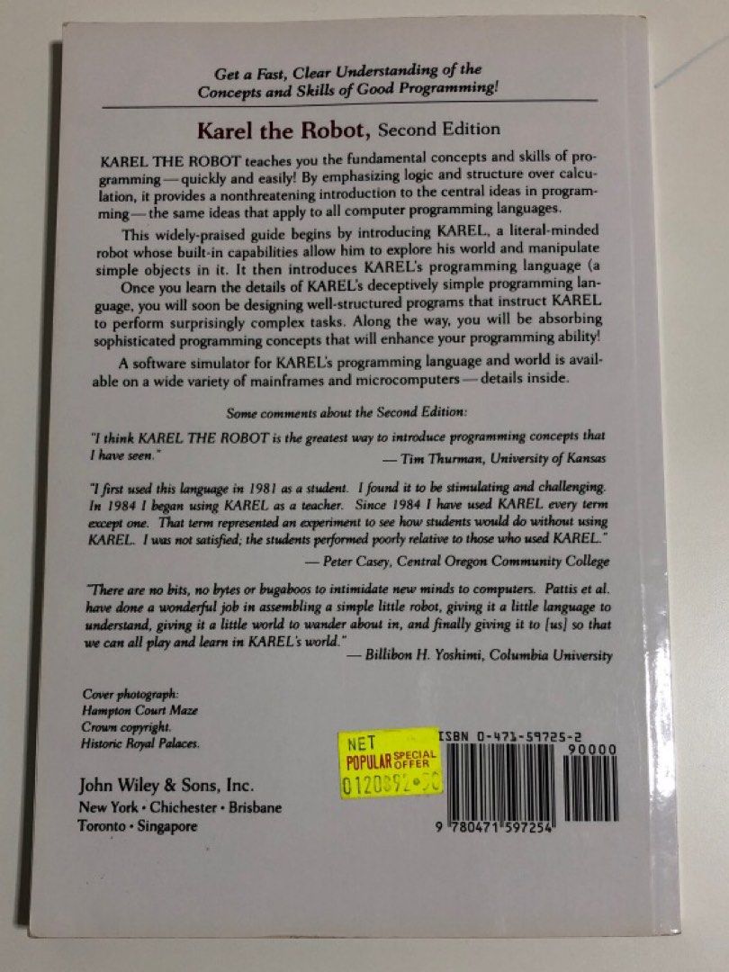 Karel the Robot - Second Edition, Hobbies & Toys, Books & Magazines ...