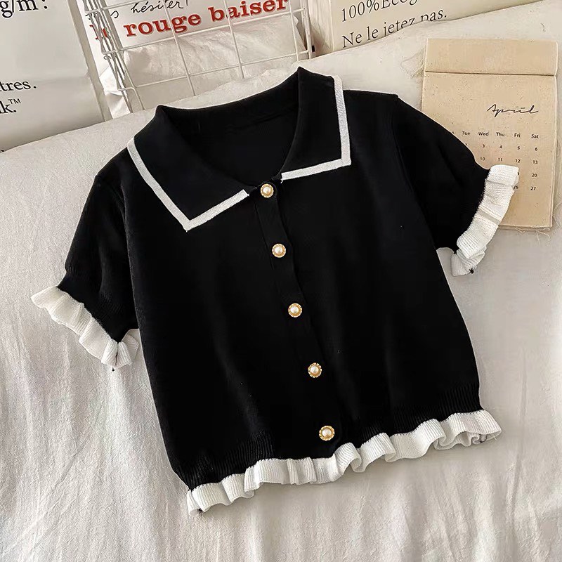 Korean inspired cropped top, Women's Fashion, Tops, Blouses on Carousell