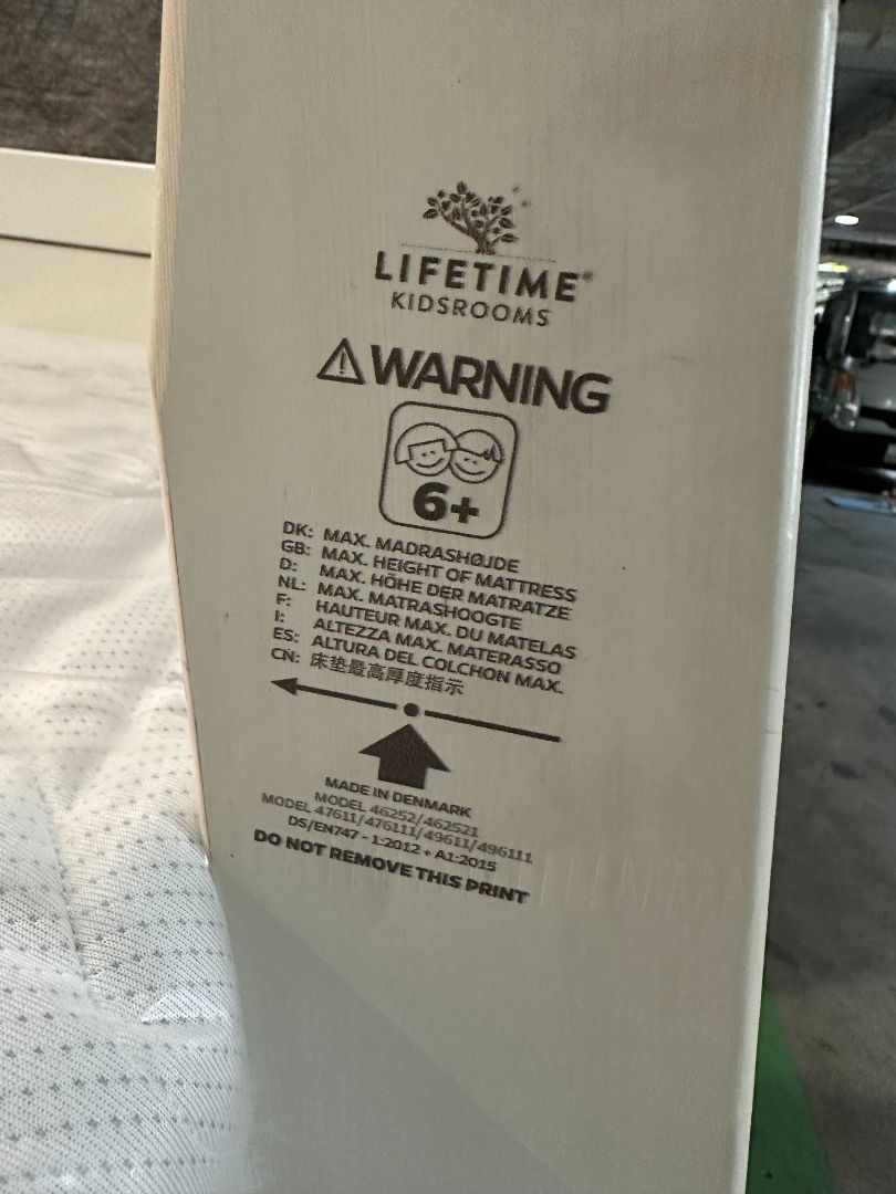 Lifetime Kidsroom Loft Bed with mattress (Made in Denmark), Babies ...