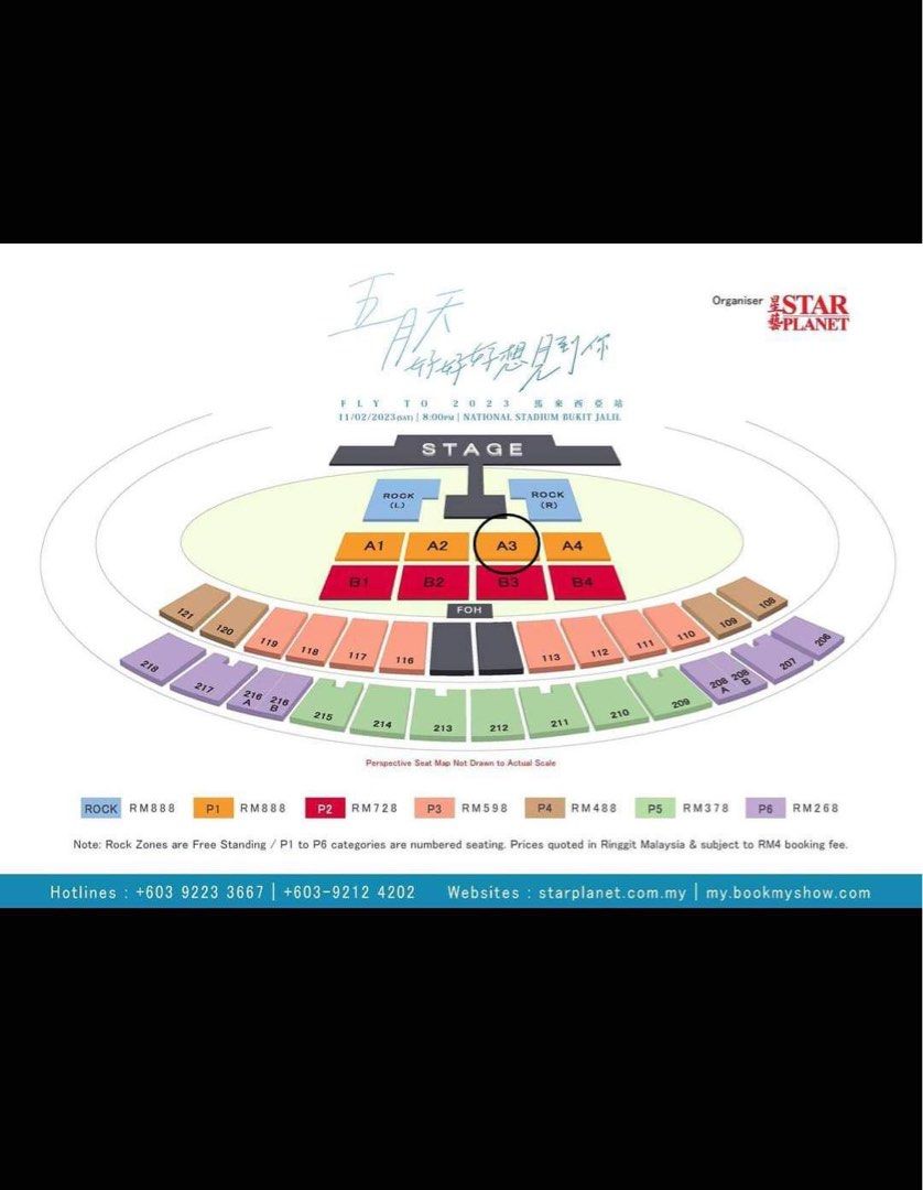MAYDAY Concert 2023 Malaysia Ticket x2 A3 Row9, Tickets & Vouchers ...