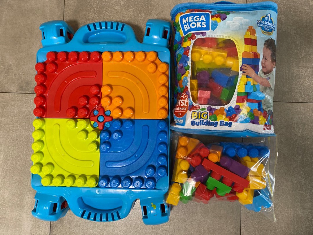 Mega bloks Build N Learn Table + Building Bag, Hobbies & Toys, Toys ...