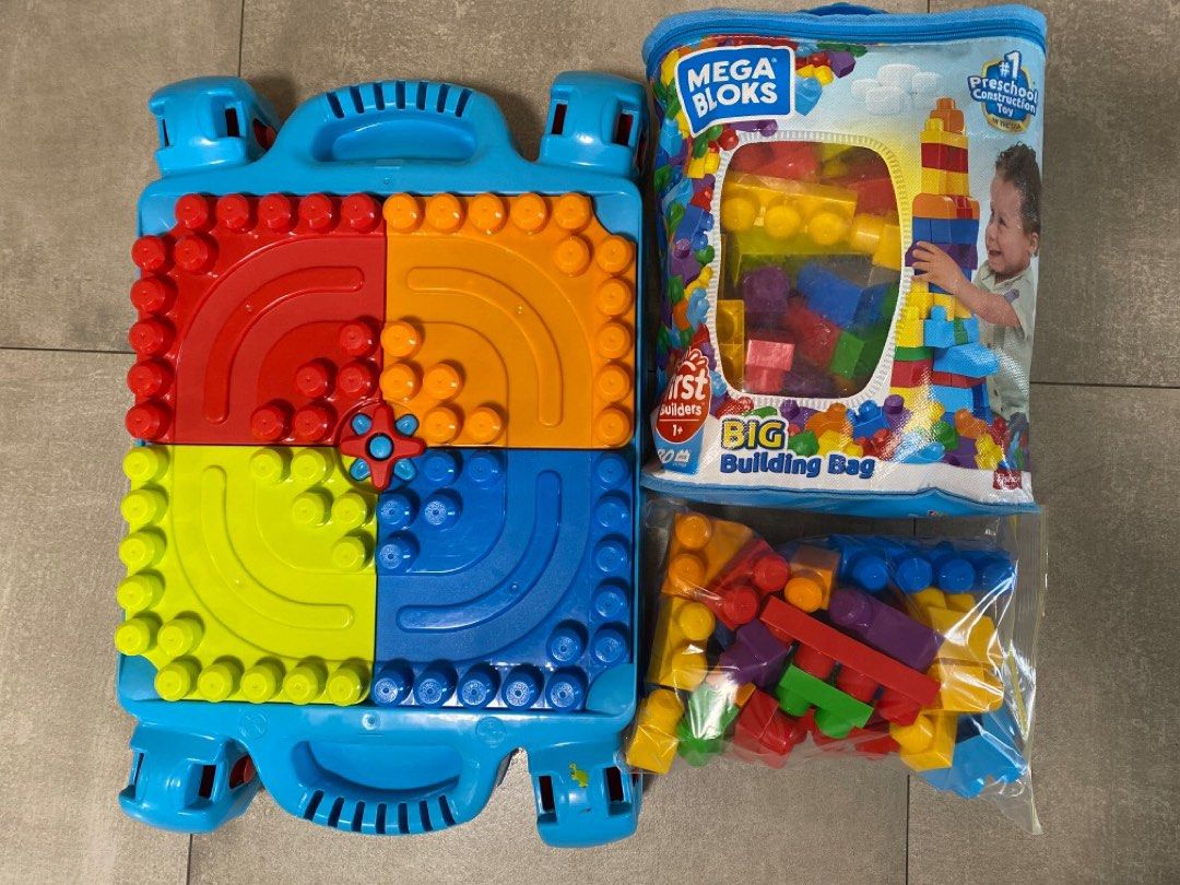 Mega bloks Build N Learn Table + Building Bag, Hobbies & Toys, Toys ...