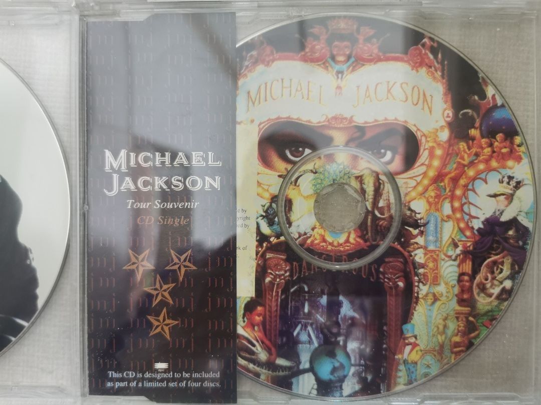 Michael Jackson Dangerous Tour UK souvenirs (4CD Singles picture disc ...