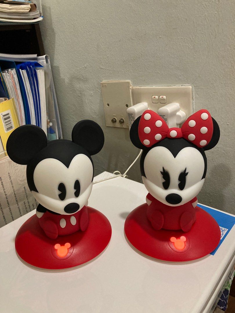 Mickey & Minnie Mouse lamps, Furniture & Home Living, Lighting & Fans, Lighting on Carousell