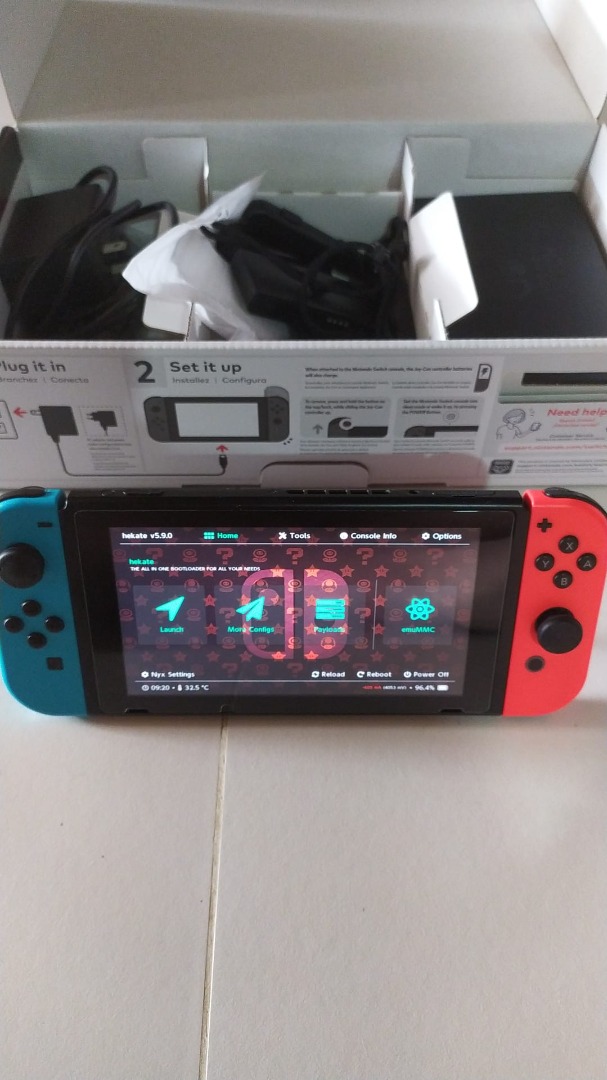 Modded (hard modded) Nintendo Switch full set with accessories. 128/256 ...