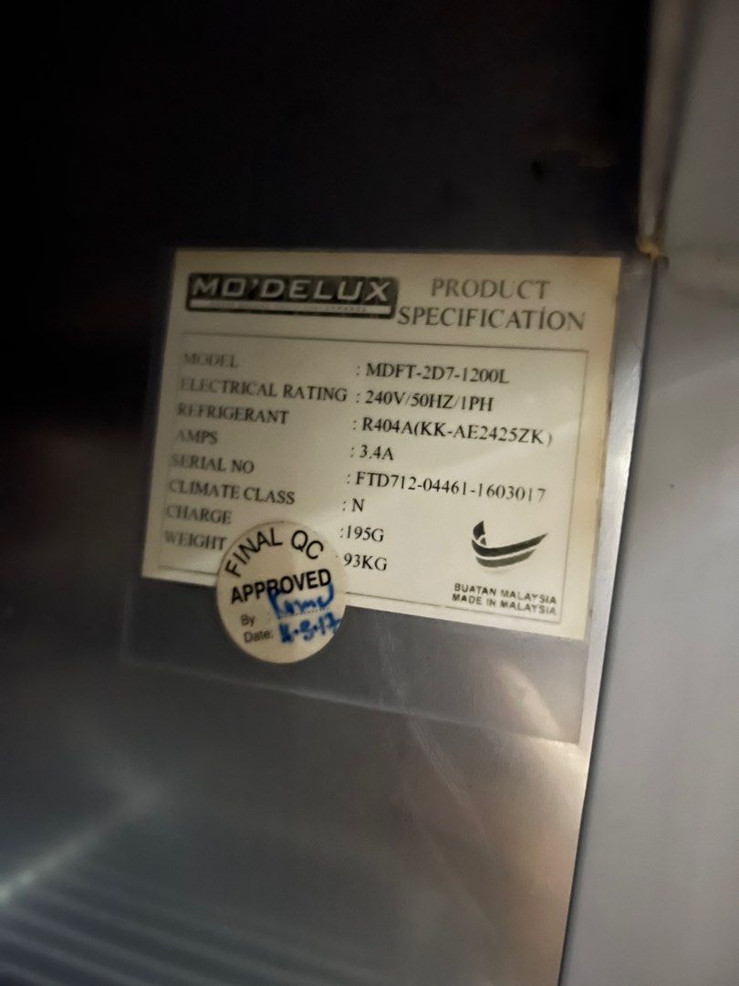 Modelux 2 Doors Counter Chiller/ 4Ft Commercial Chiller/Fridge/ 冷藏, TV ...