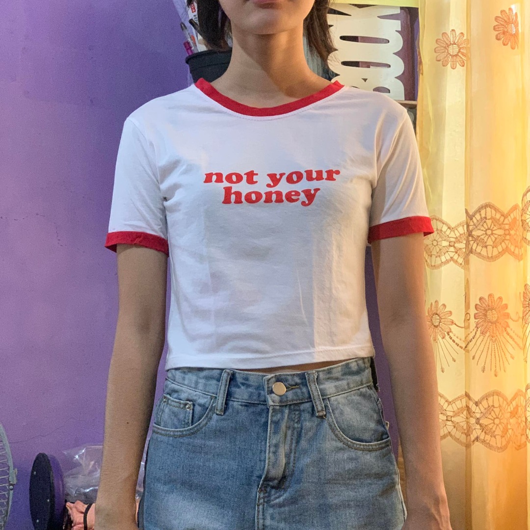 "Not Your Honey" Crop top, Women's Fashion, Tops, Others Tops on Carousell